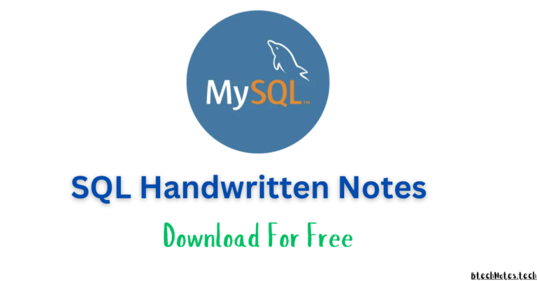 SQL Handwritten Notes PDF Free Download - CollegeGrok.com