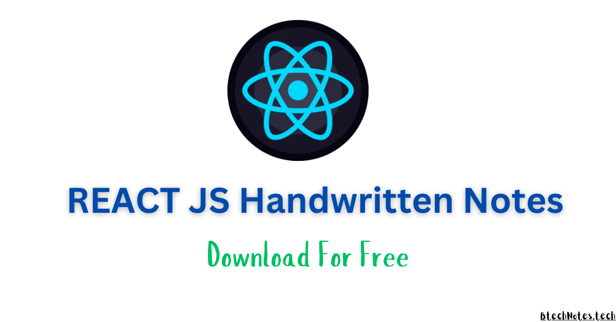 React Js Handwritten Notes Pdf Free Download Collegegrok