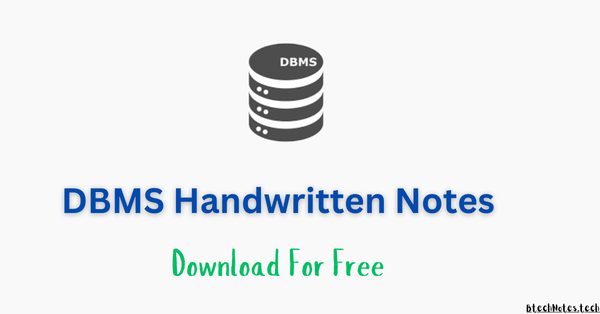 DBMS Handwritten Notes PDF FREE Download - CollegeGrok.com